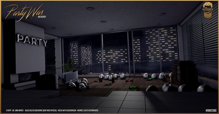 Second Life Marketplace - Party Was Here Backdrop - The Bearded Guy